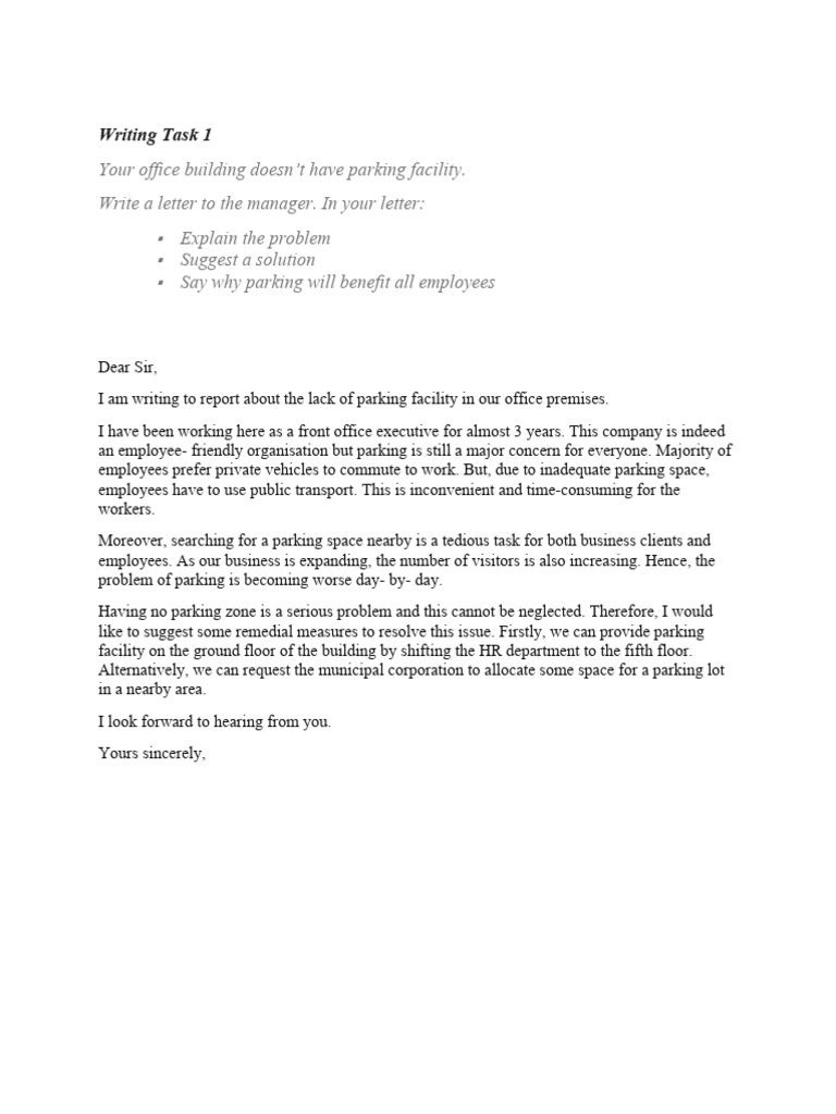 Business Letter of Request For Parking Space | PDF Business Letter of Request For Parking Space | PDF