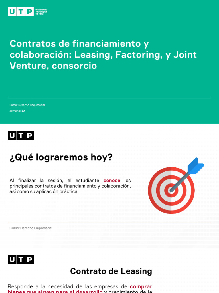 Semana 10 - Contratos de Financiamiento y Colaboración | PDF
