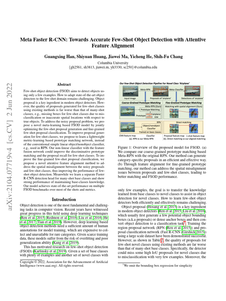 Meta Faster R-CNN: Towards Accurate Few-Shot Object Detection With Attentive Feature Alignment ...
