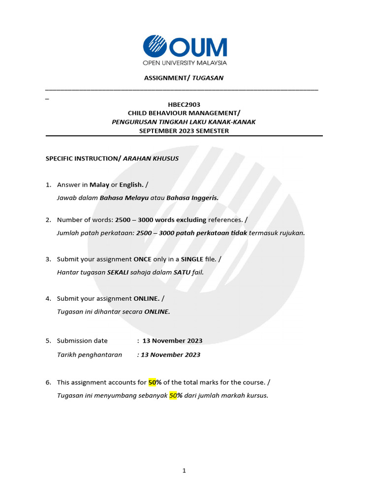 Sem7 Soalan Pengurusan Tingkah Laku Kanakkanak | PDF