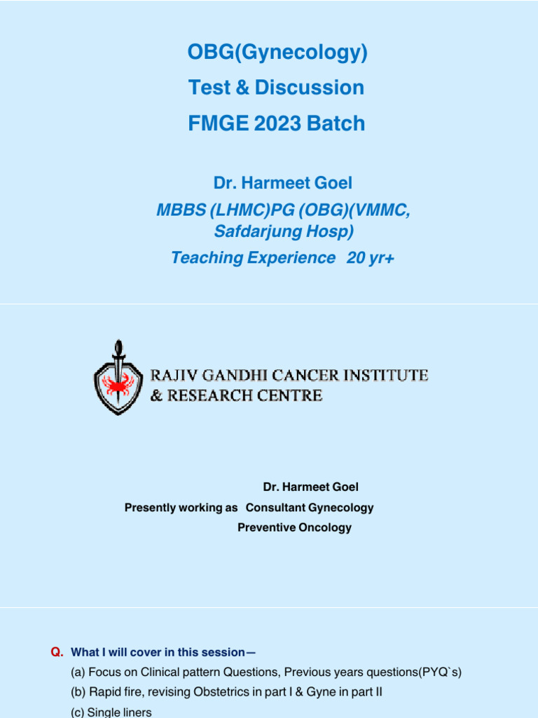 OBG (Gynecology) | PDF