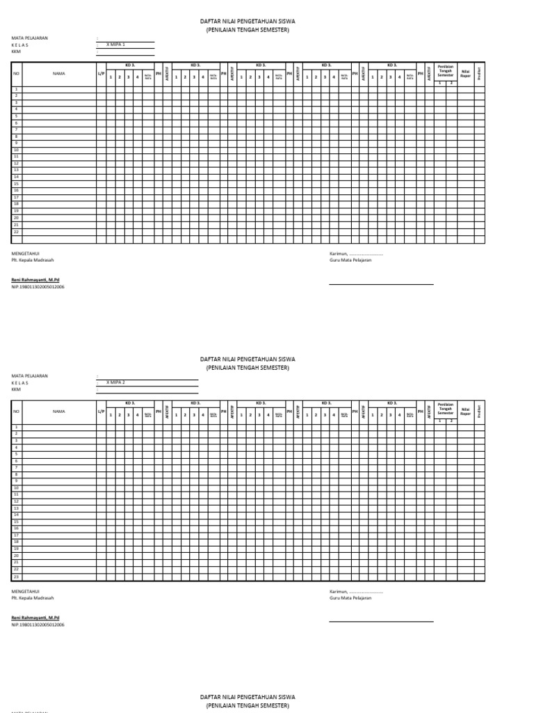 Daftar Nilai K13 Ganjil 2023 2024 Pdf