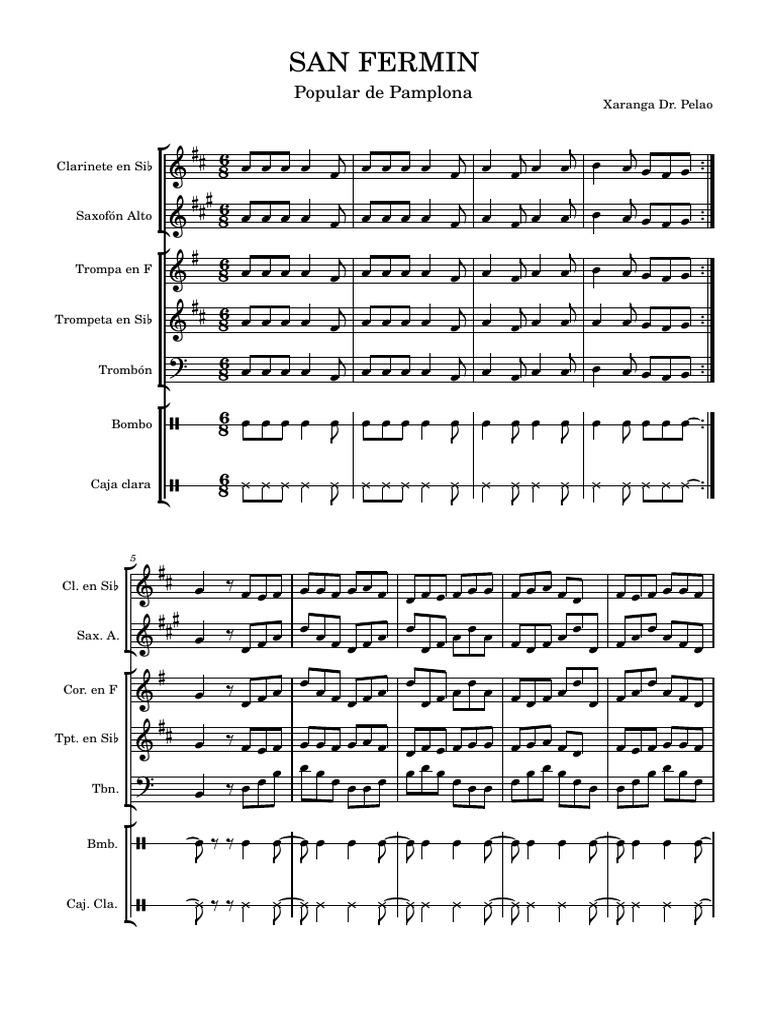 SAN FERMIN-Partitura y Partes | PDF | Annual Events | Holidays