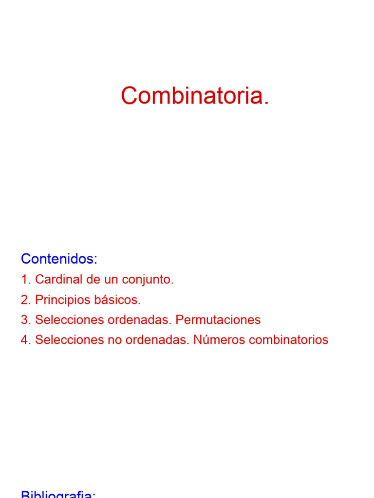 Introducción a la Combinatoria | PDF | Combinatoria | Permutación