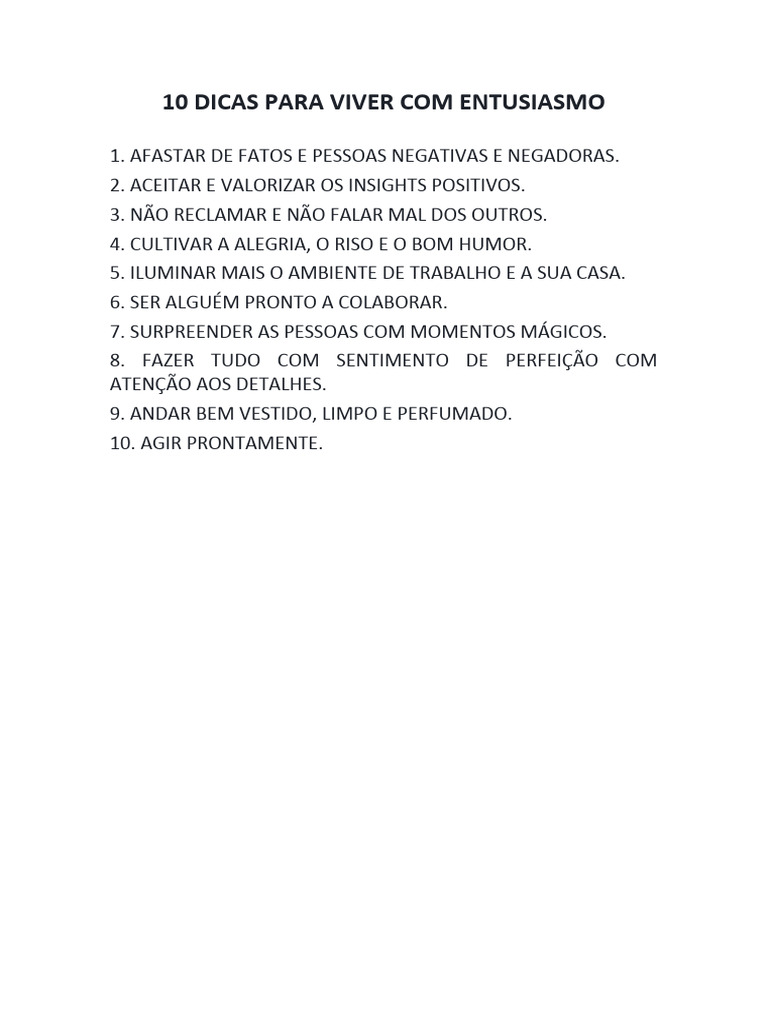 Guia para Viver com Entusiasmo | PDF