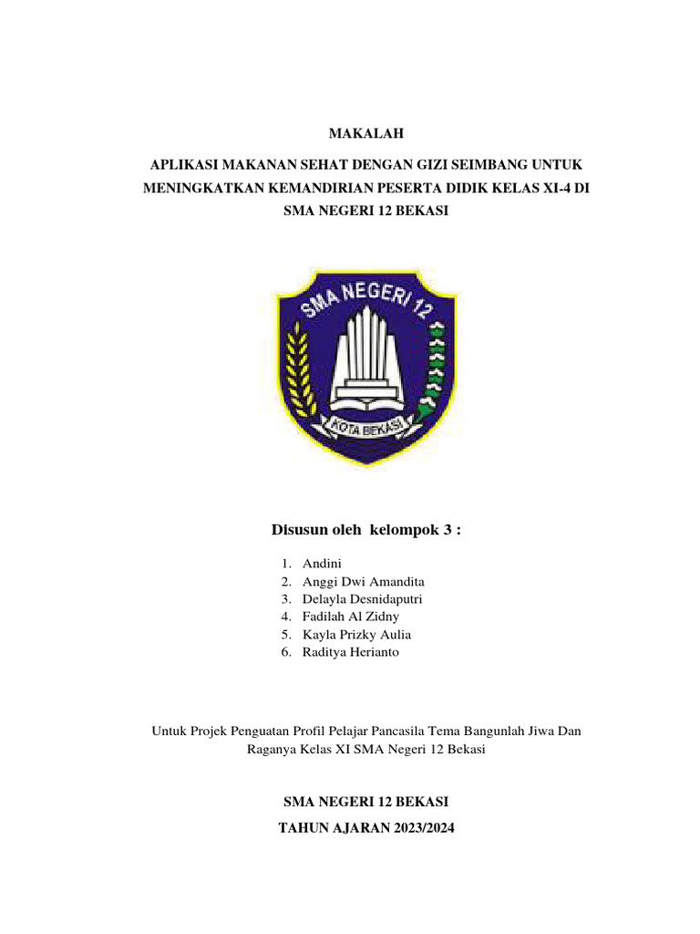 MAKALAH Final BANGUNLAH JIWA DAN RAGA 1 KEL.3 (11.4) | PDF