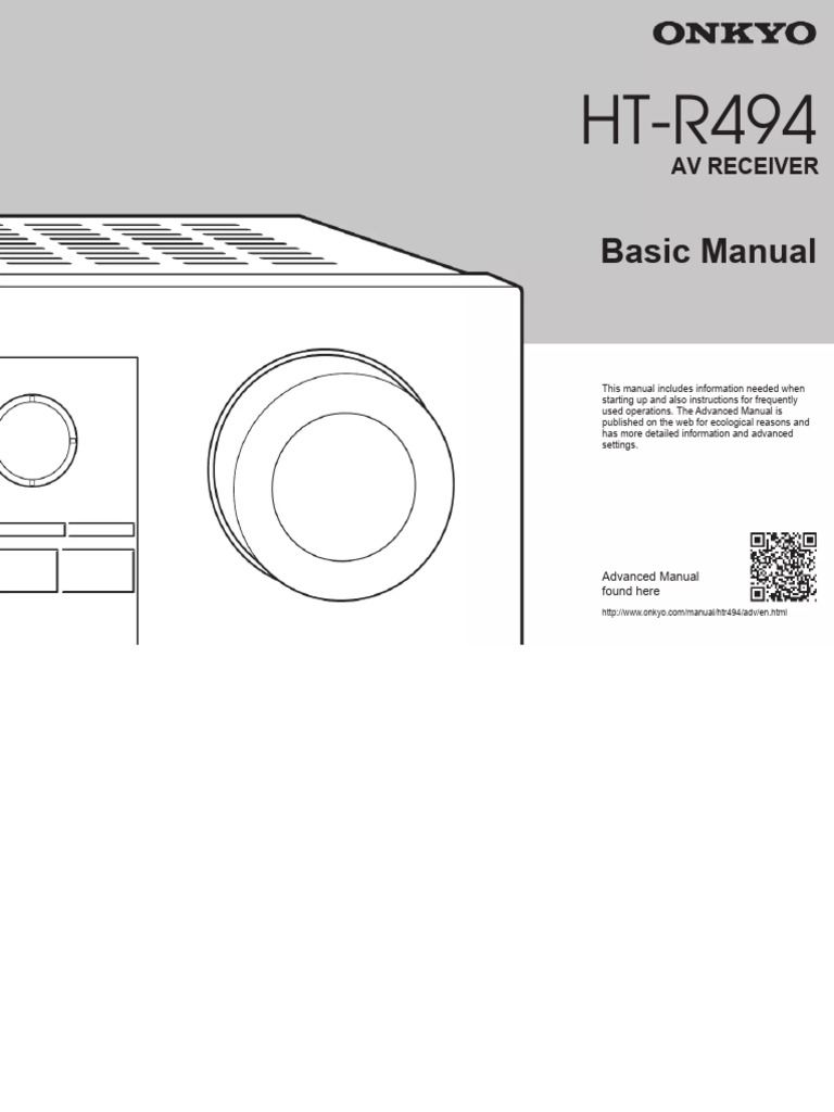 User Manual Onkyo HT-R494 | PDF