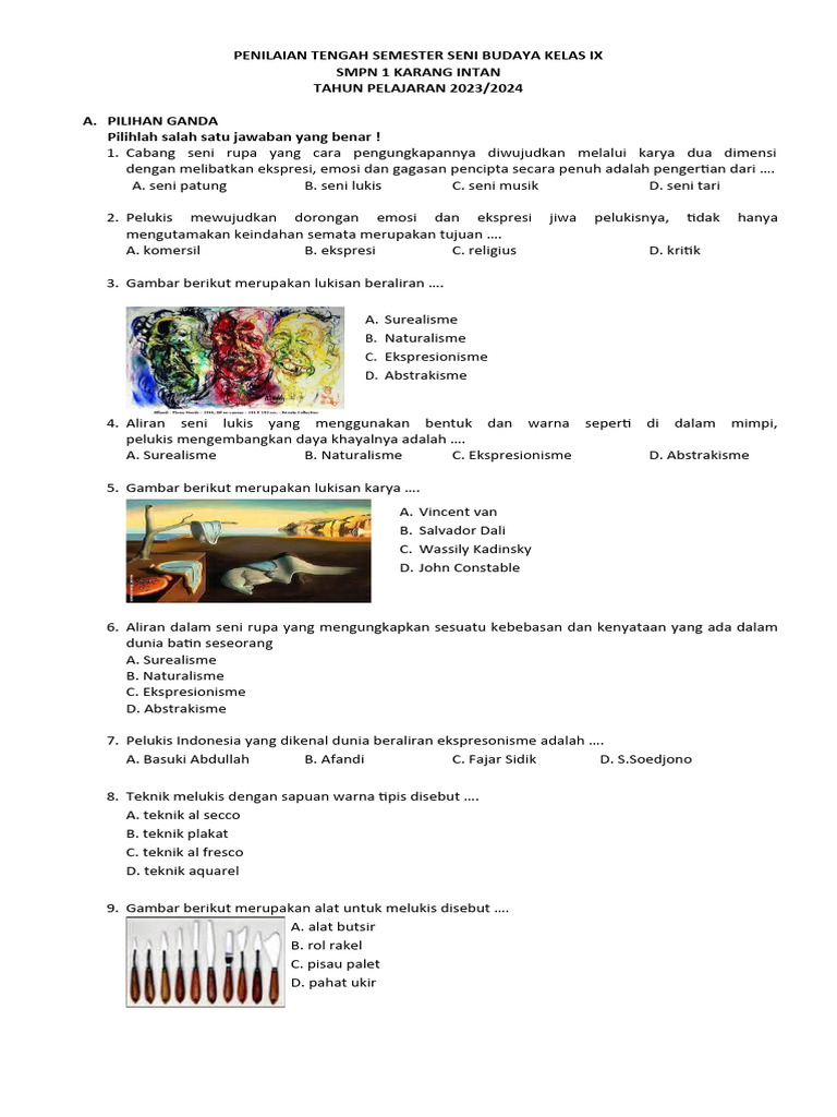 PTS Seni Budaya Kelas Ix | PDF