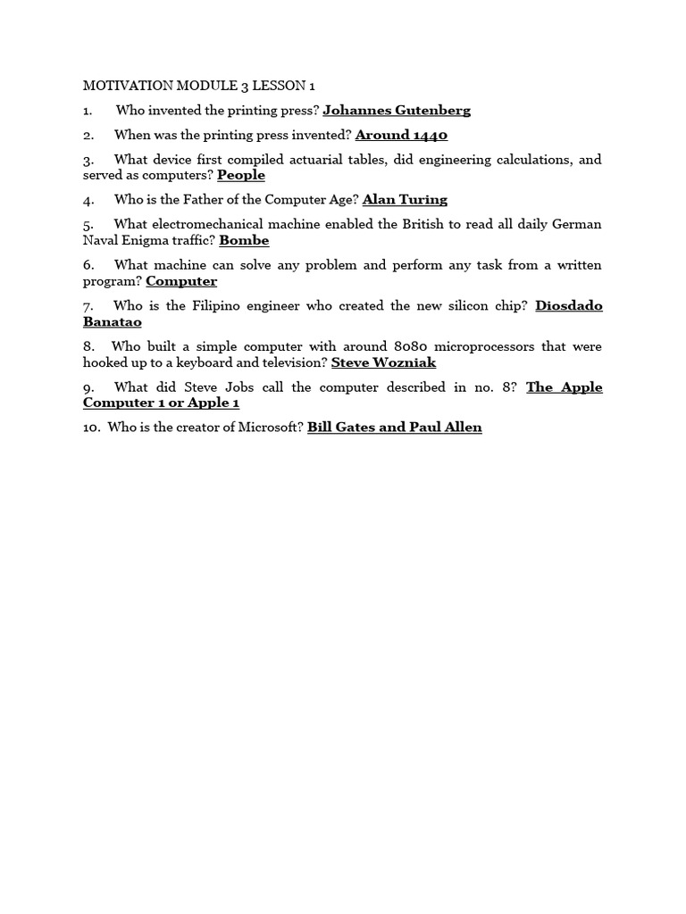 Motivation Module 3 Lesson 1 | PDF