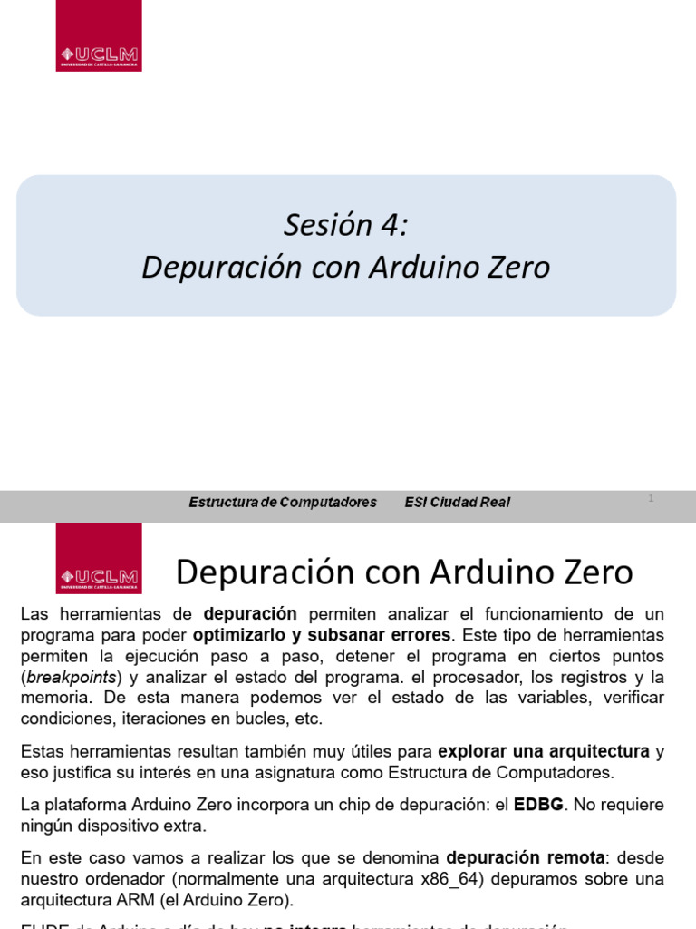Sesion - 4 Depurador Arduino Zero | PDF | Programación | Programa de computadora