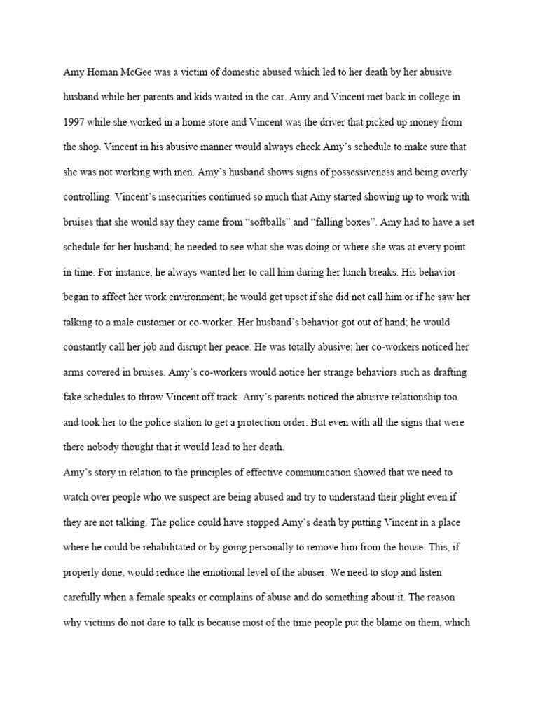 Amy Homan McGee: A Tragic Abuse Story | PDF