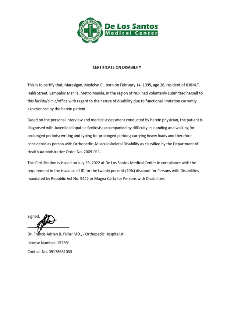 Disability Certification Notice | PDF