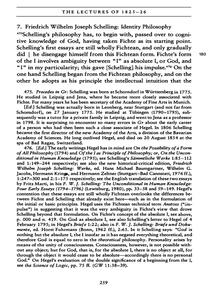 Friedrich Wilhelm Joseph Schelling Identity Philosophy | PDF | Georg Wilhelm Friedrich Hegel ...