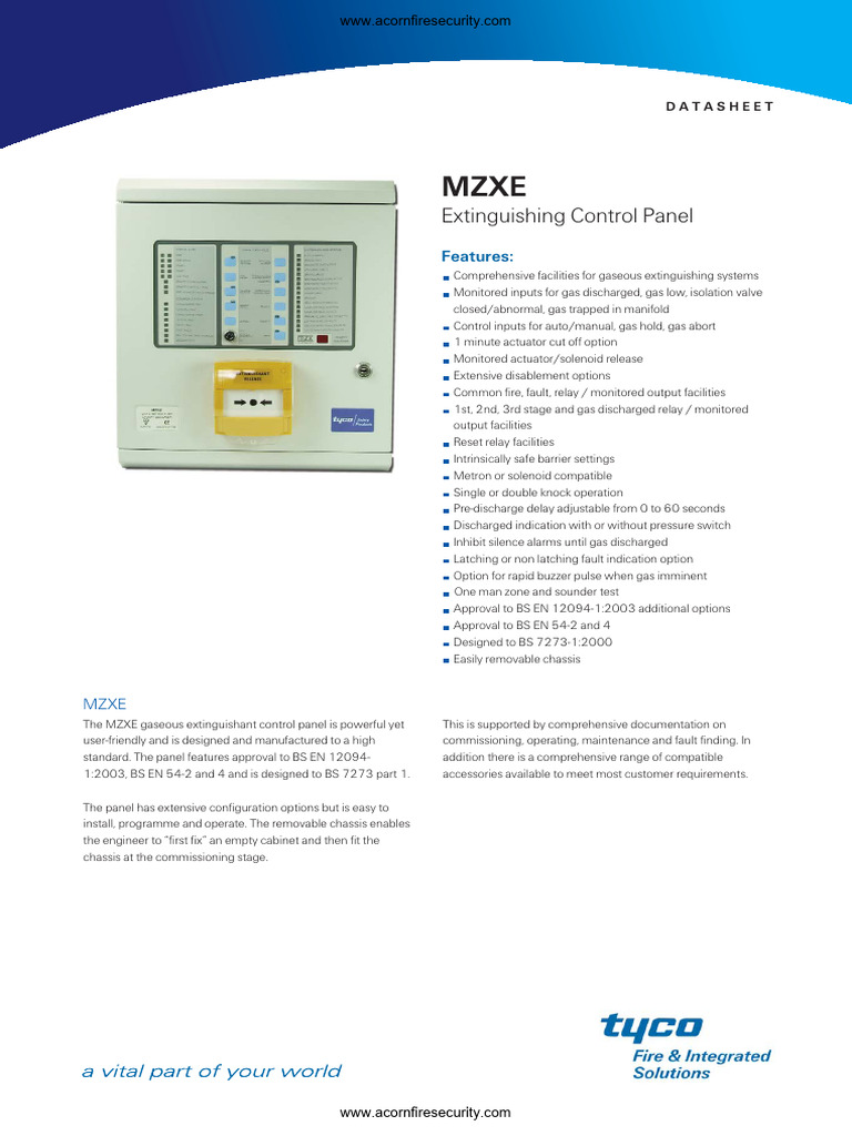 MZXE Gaseous Control Panel Overview | PDF | Switch | Relay