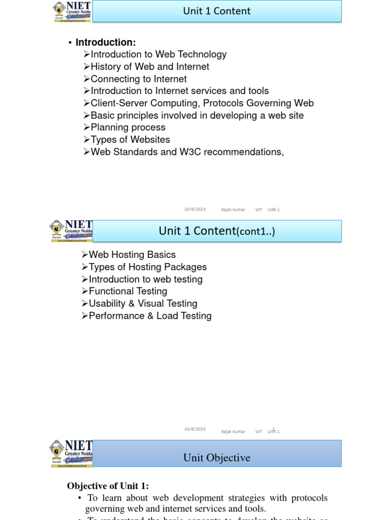 Unit 1 Web Tech | PDF