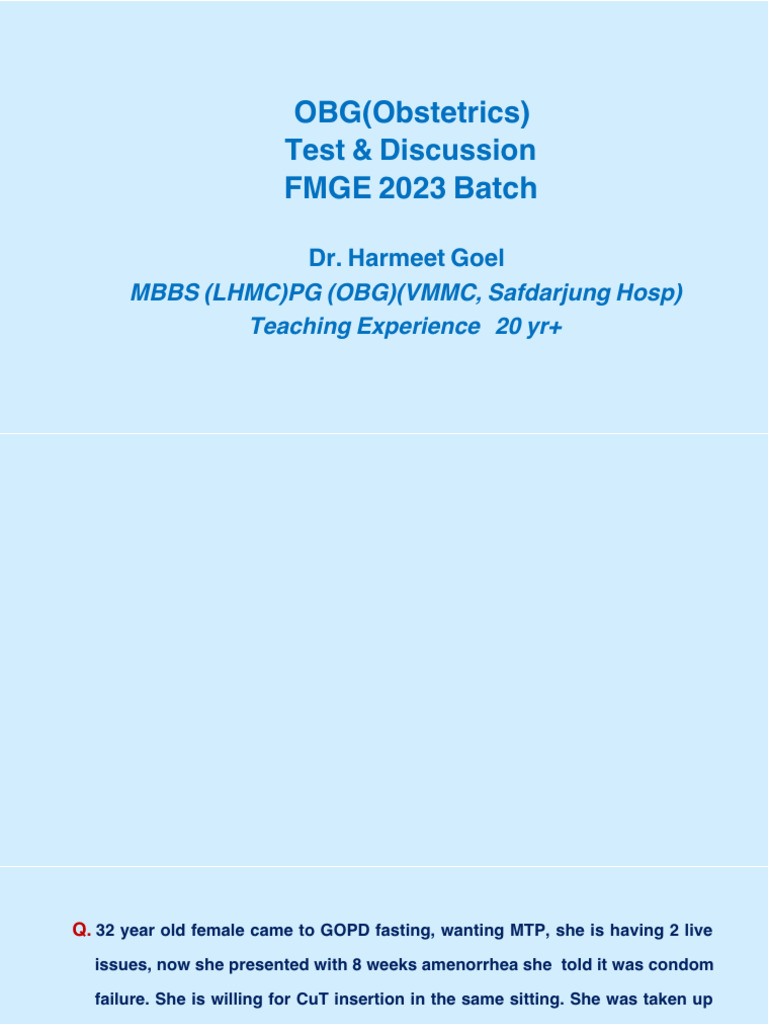 OBG (Obstetrics) | PDF