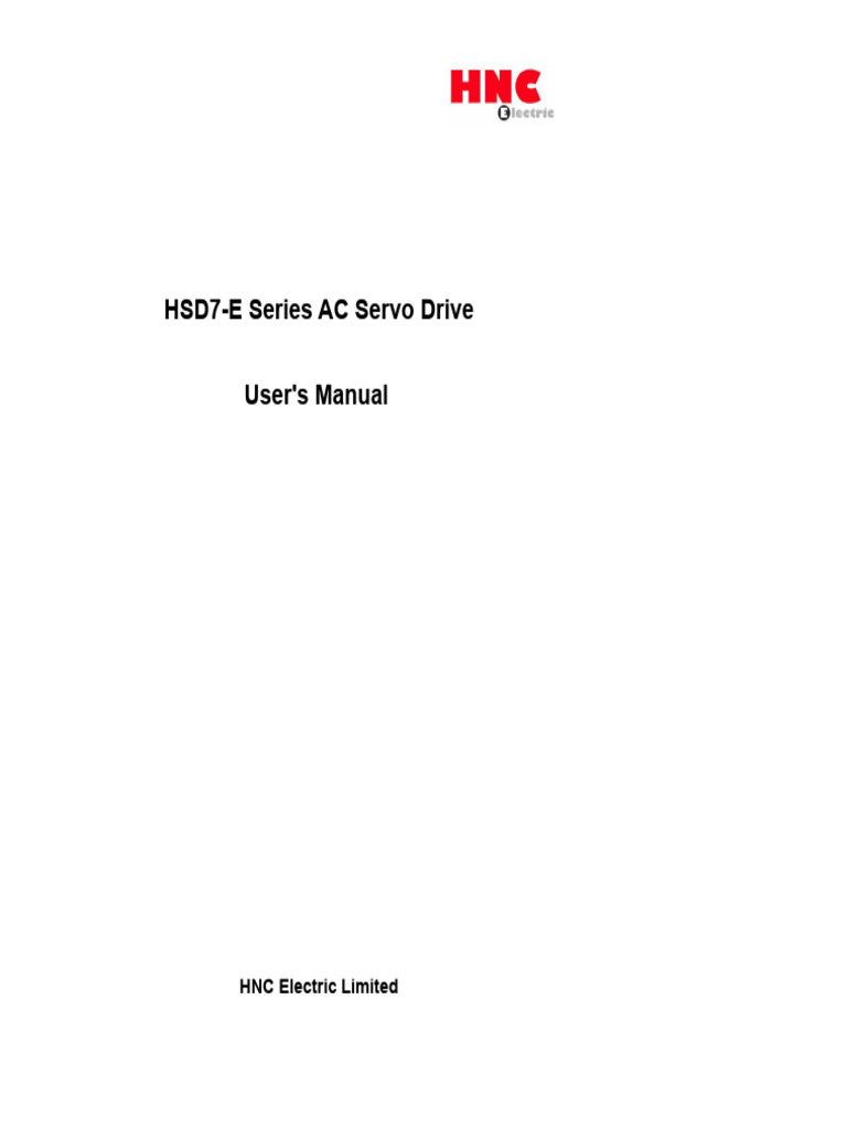HSD7 Series AC Servo Drive Manual | PDF | Power Supply | Electric Motor