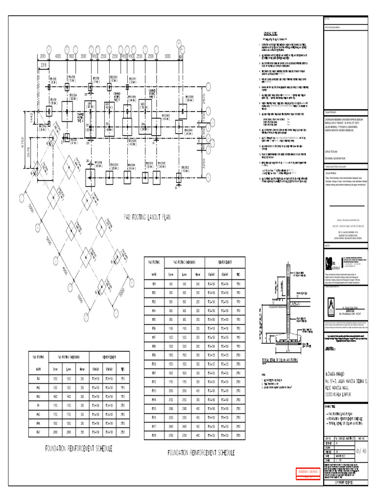 1.pad Footing Layout Plan | PDF