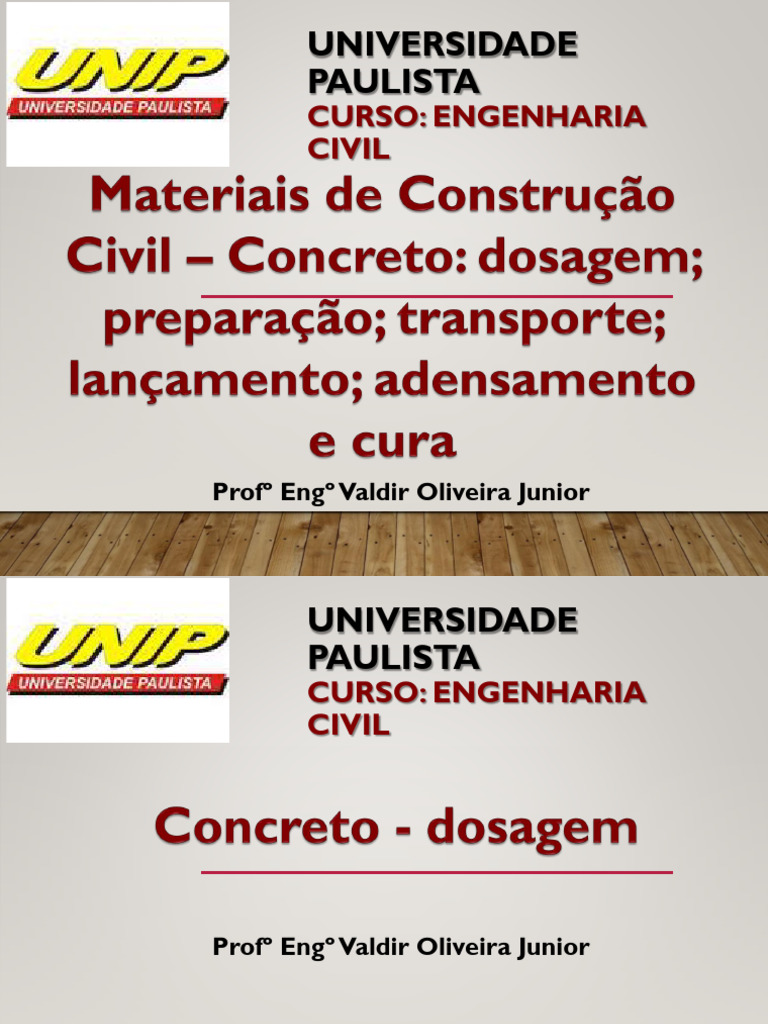 Materiais De Construcão Civil Concreto Dosagem Preparo Transporte