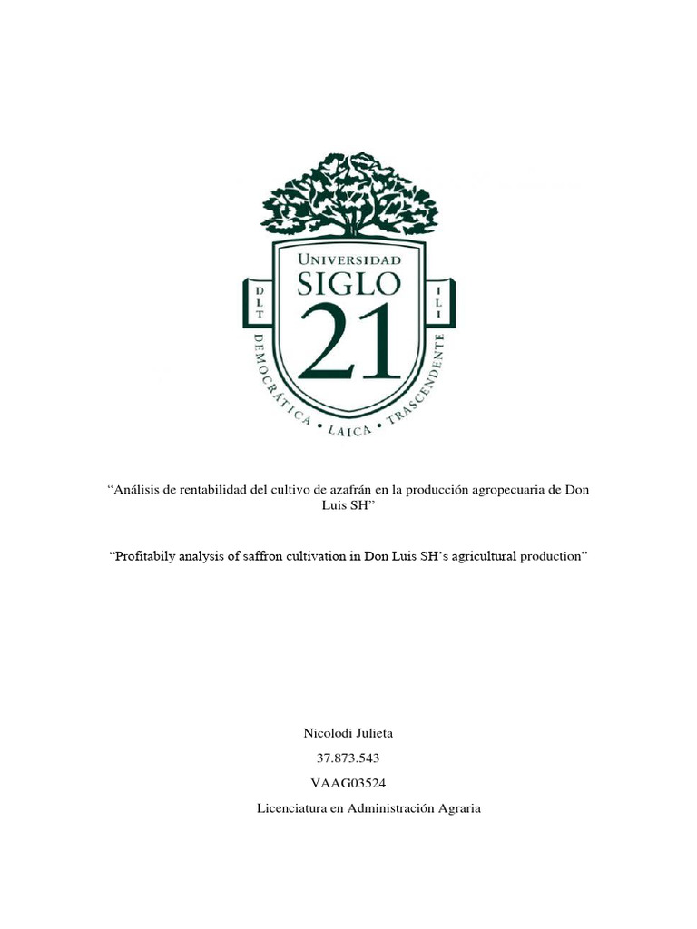 TFG - Julieta Nicolodi | PDF | Evaluación de impacto ambiental | Agricultura