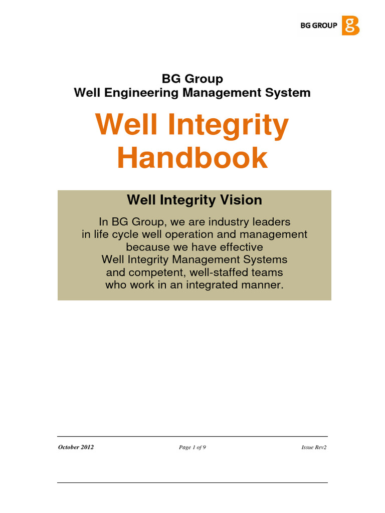 BG - Well Integrity Handbook | PDF | Audit | Databases