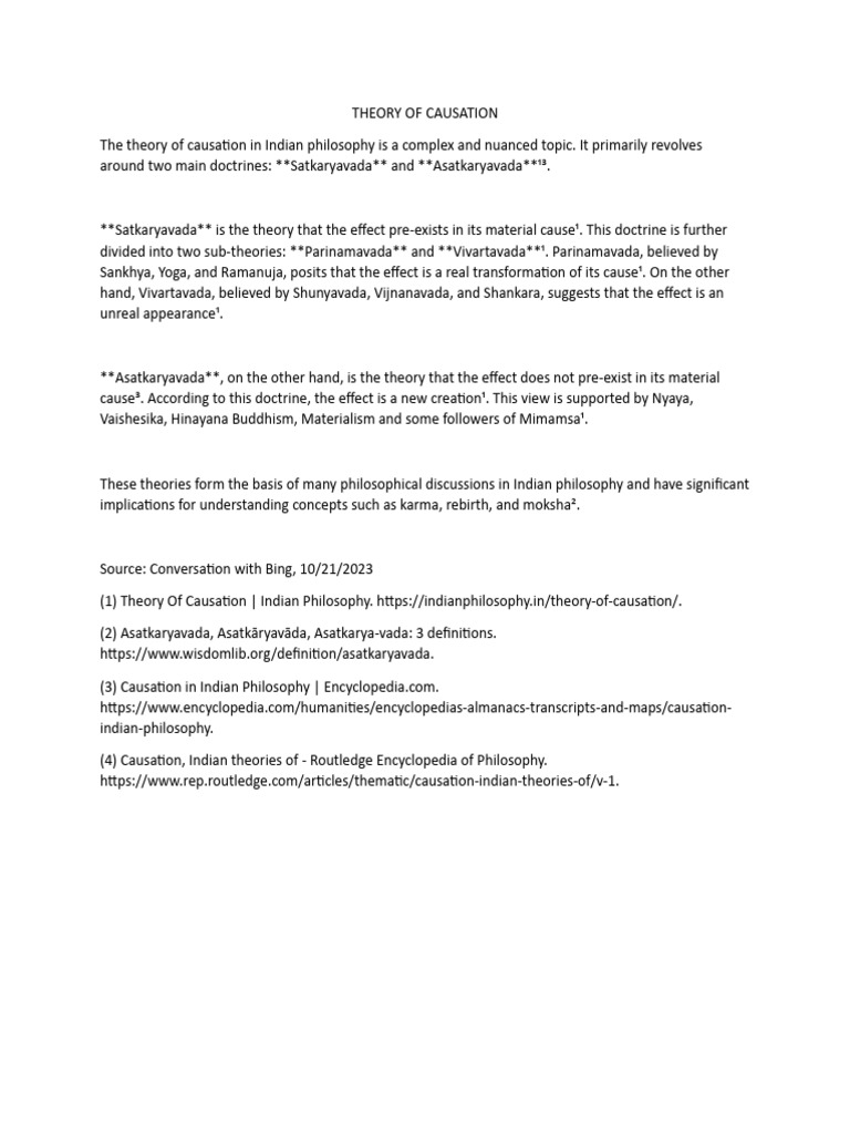 Theory of Causation | PDF