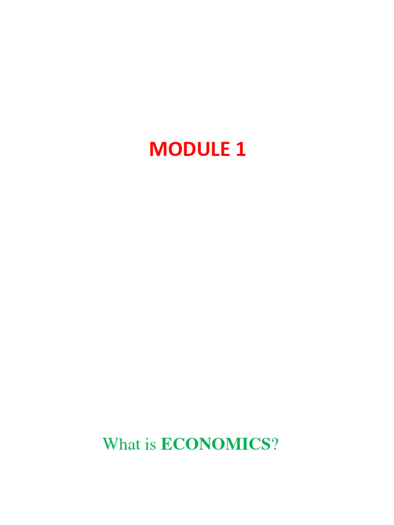 Module 1 | PDF | Economics | Microeconomics
