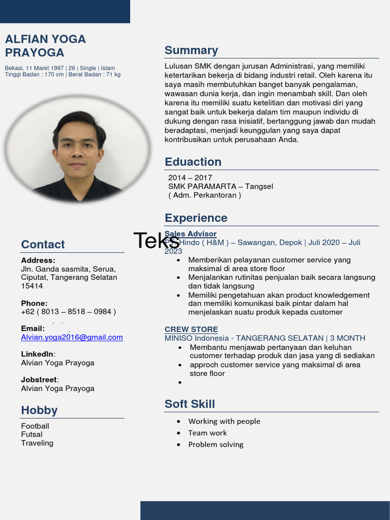 Cv. Alvian Yoga | PDF