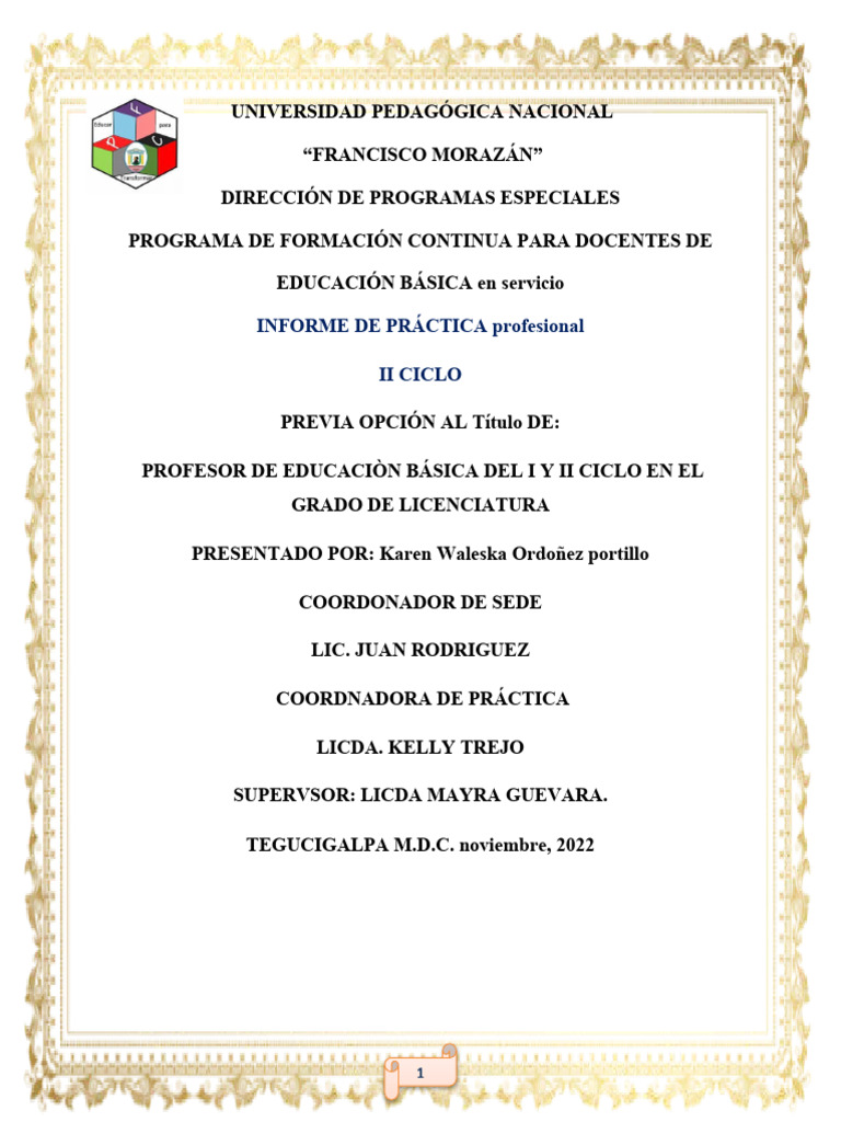 Formato de Informe de Practica | PDF