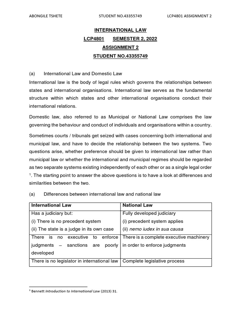 LCP4801 Assignment 2: Law Overview | PDF
