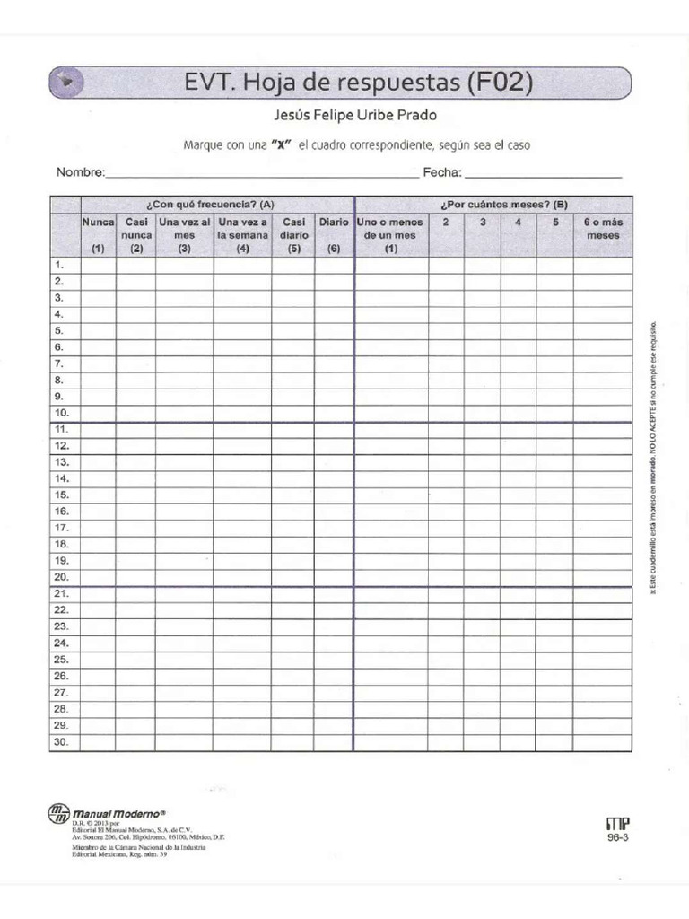Hoja de Respuesta (F02) | PDF
