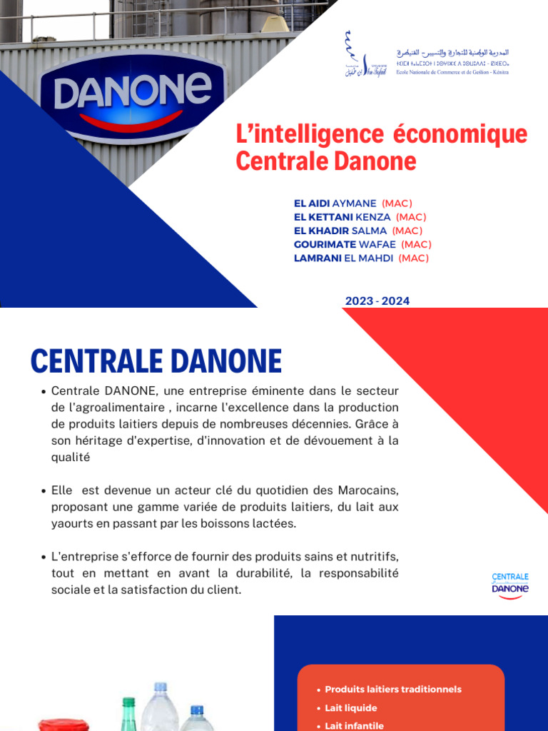 L'intelligence Économique Centrale Danone | PDF