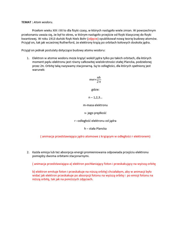 Atom Wodoru (25) - 1 | PDF
