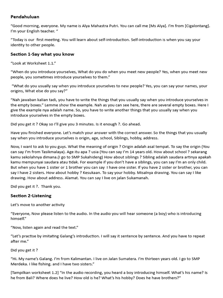 Script Microteaching | PDF | Human Communication