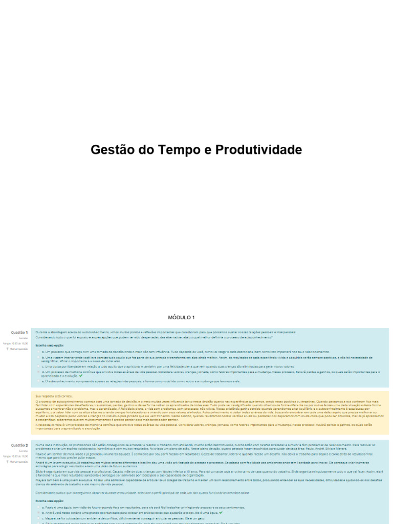 Gestão Do Tempo E Produtividade Curso 40 H Pdf