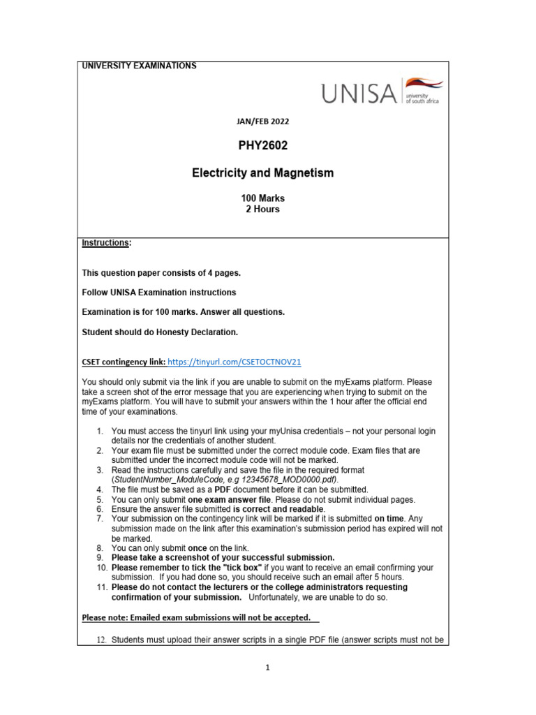 Past Exam Paper | PDF