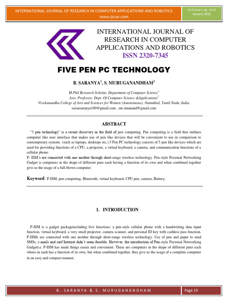 Five Pen PC Technology | PDF | Computer Keyboard | Personal Computers
