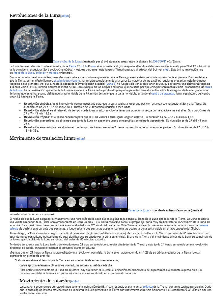 Revoluciones de La Luna | PDF | Luna | Tierra