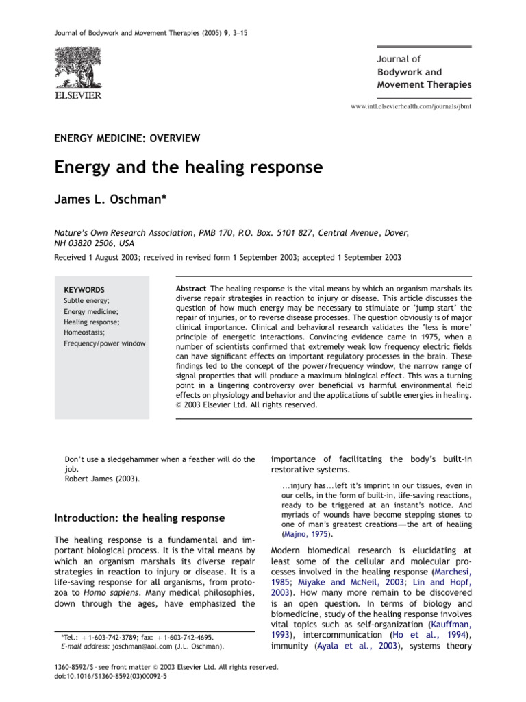 Energy and The Healing Response | PDF | Bone | Earth's Magnetic Field