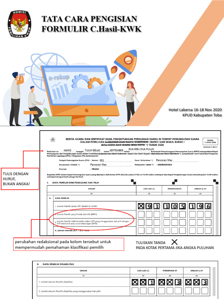 Materi Bimtek Putungsura 2020/tata Cara Pengisian Formulir C.Hasil KWK | PDF