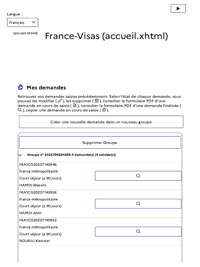 France-Visas - Accueil - Mes Demandes | PDF
