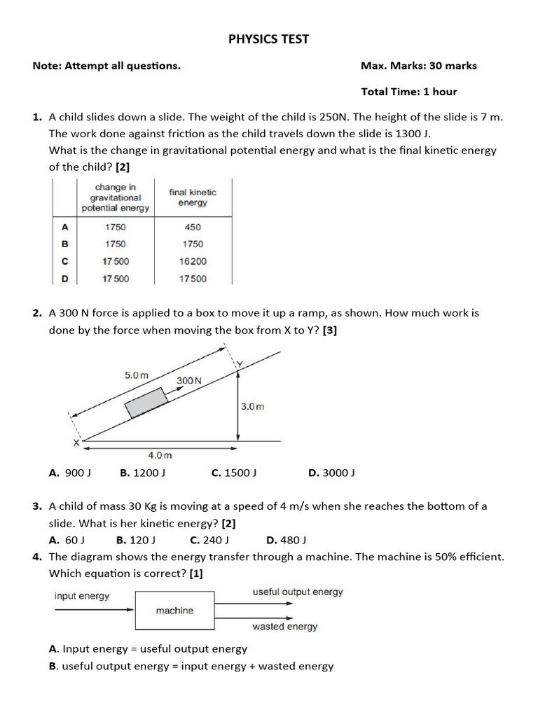 Physics Test | PDF