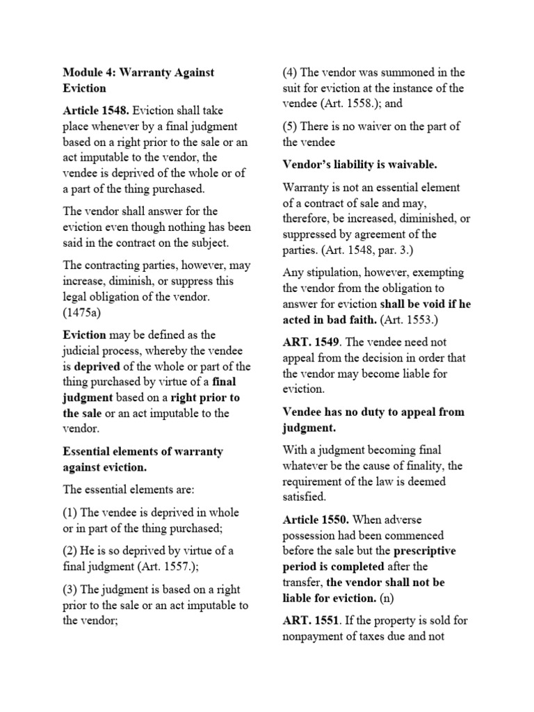 Module 4 Notes Updated | PDF | Implied Warranty | Common Law