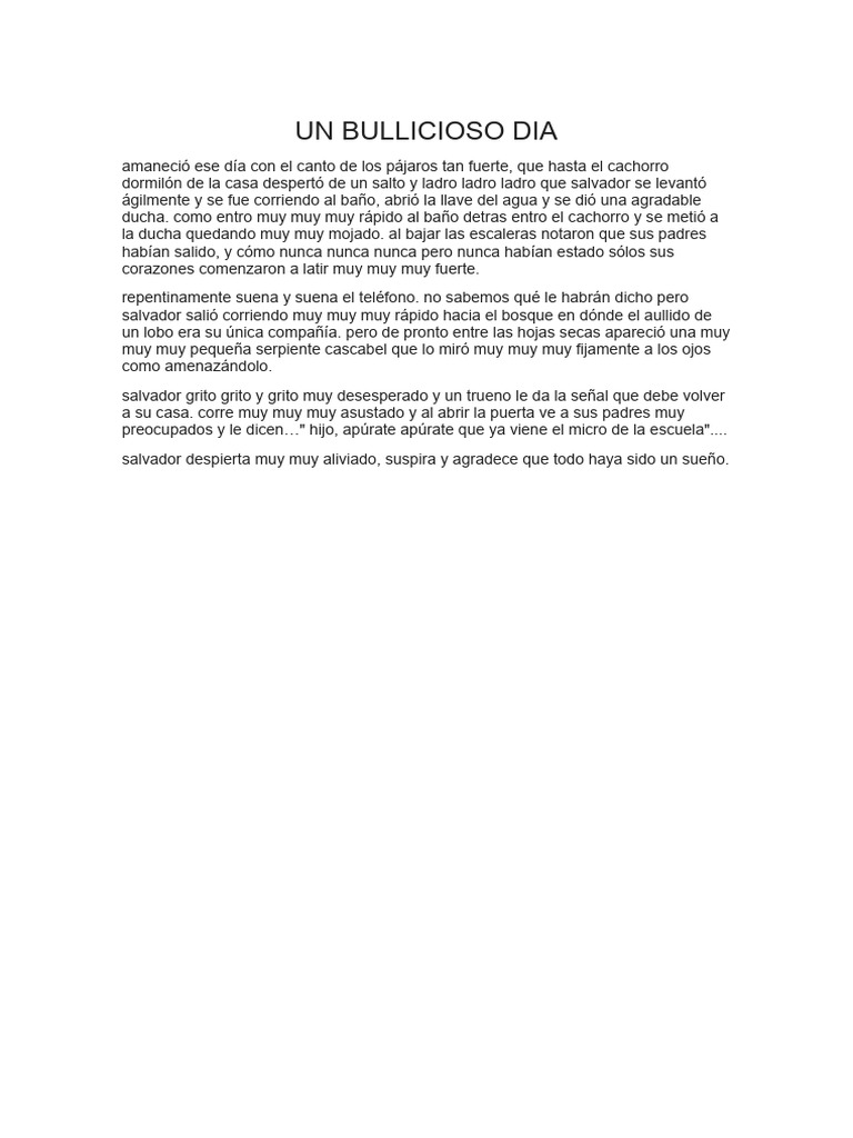 Un Bullicioso Día de Salvador | PDF