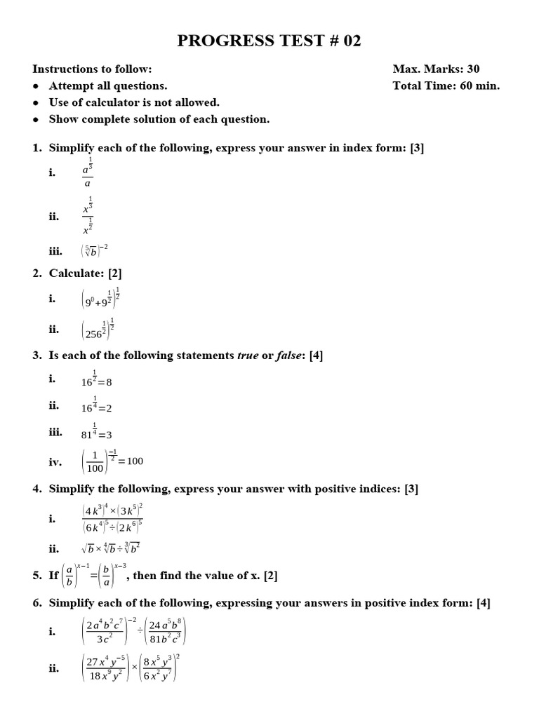 Progress Test # 02 | PDF