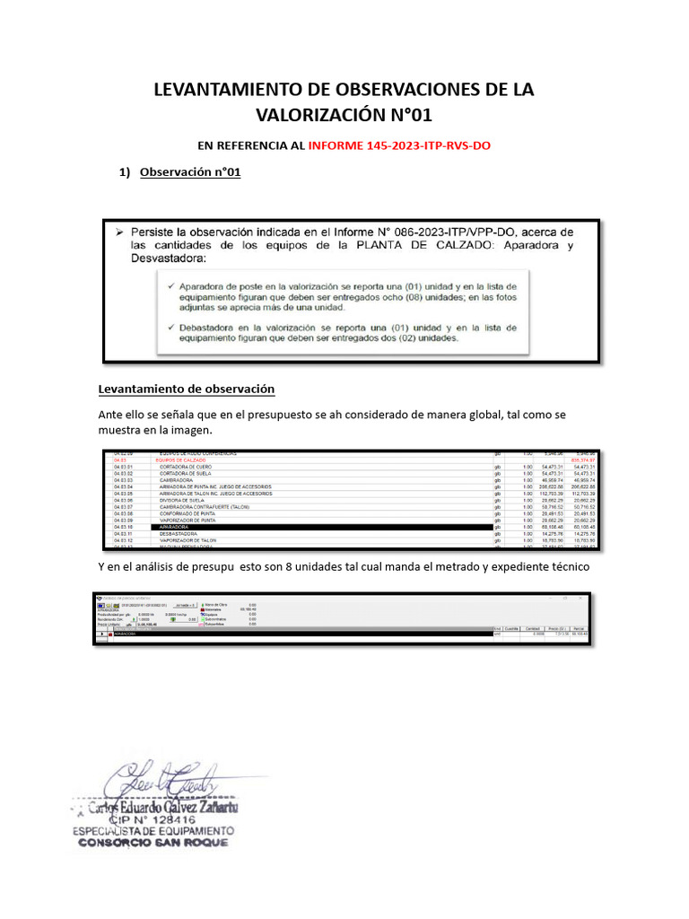 Levantamiento de Observaciones | PDF
