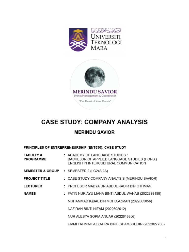 Entrepreneurship Case Study | PDF | Entrepreneurship | Business