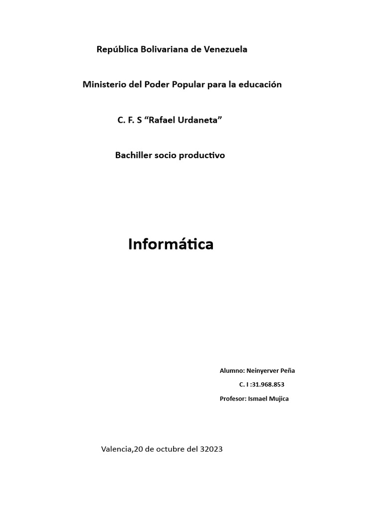 Informatica | Descargar gratis PDF | Máquina de escribir | Procesador ...