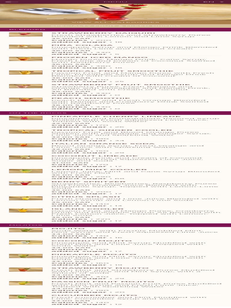 Cheesecake Factory Frozen Drinks Menu | PDF
