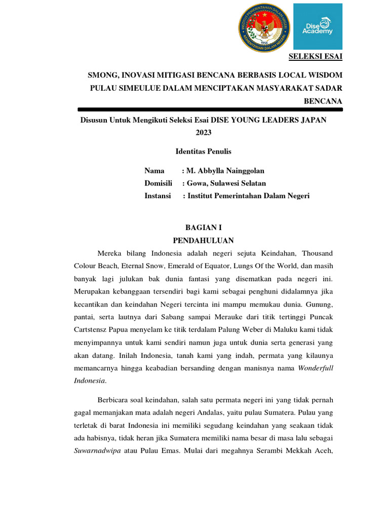 Inovasi Mitigasi Bencana Smong Simeulue | PDF